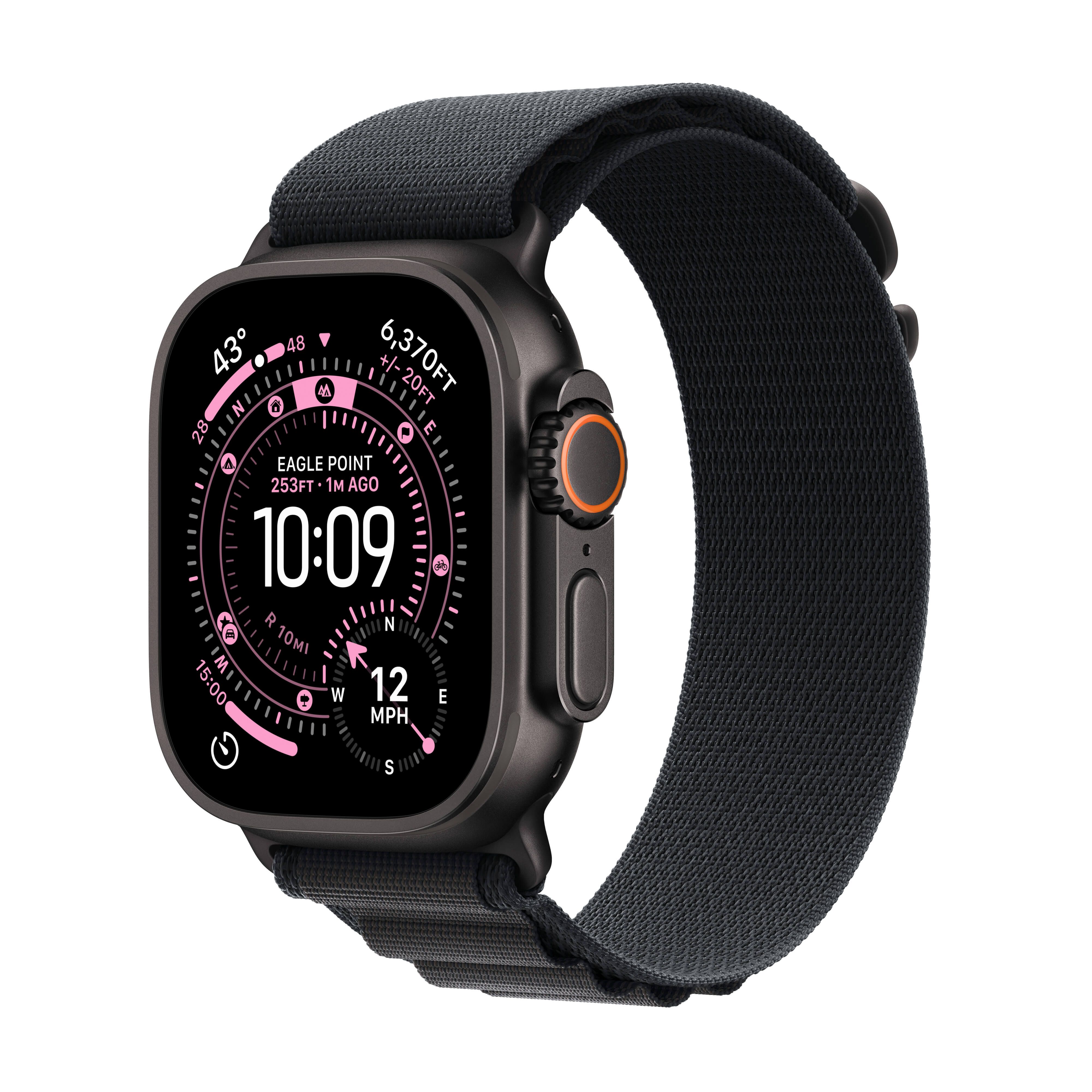 Apple Watch Ultra 3 Cellular 49mm Black Titanium Case with Black Alpine ...
